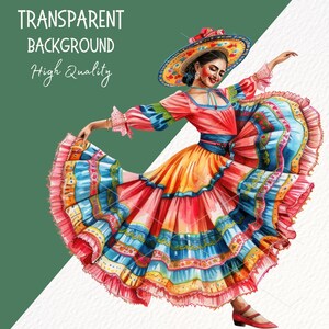 Watercolor Hispanic Heritage Clipart: Latino Festival PNG (digital ...