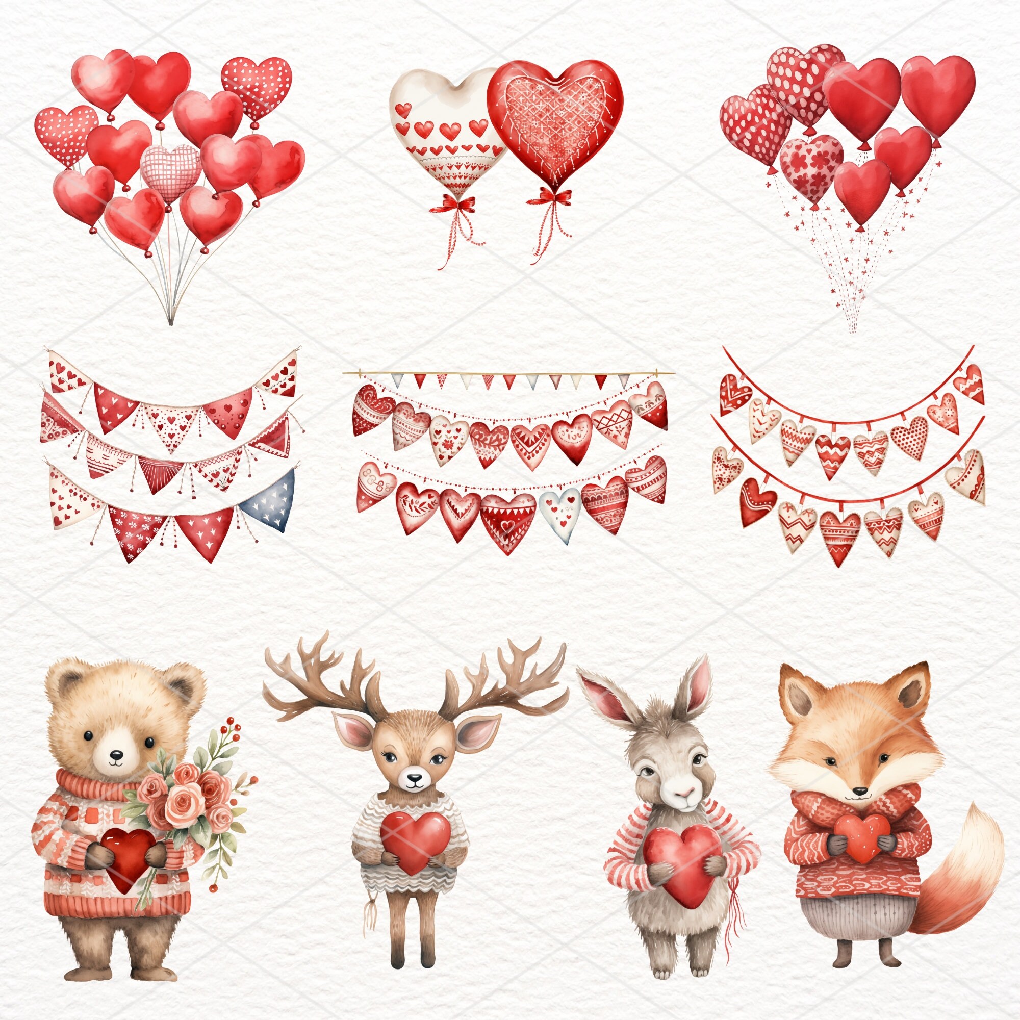 Valentine's Day Animals, Valentine's Day Clipart, Romantic Clipart ...