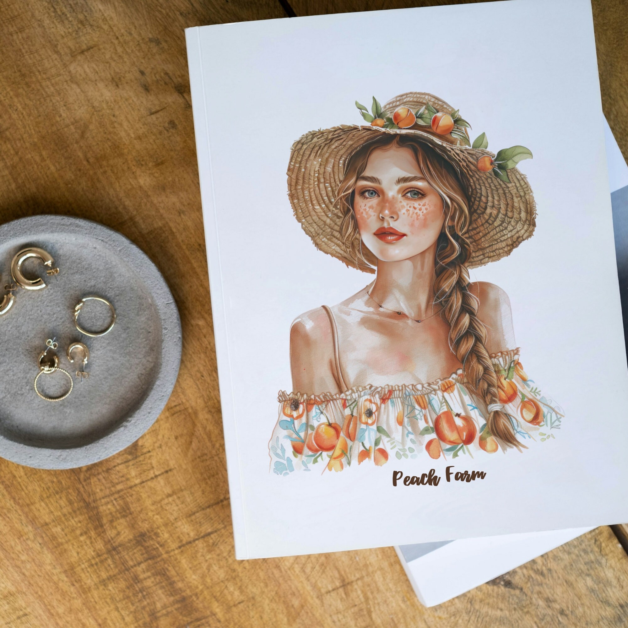 Watercolor Peach Farm Clipart, Fruit Clip Art, Summer Graphics, Peach ...