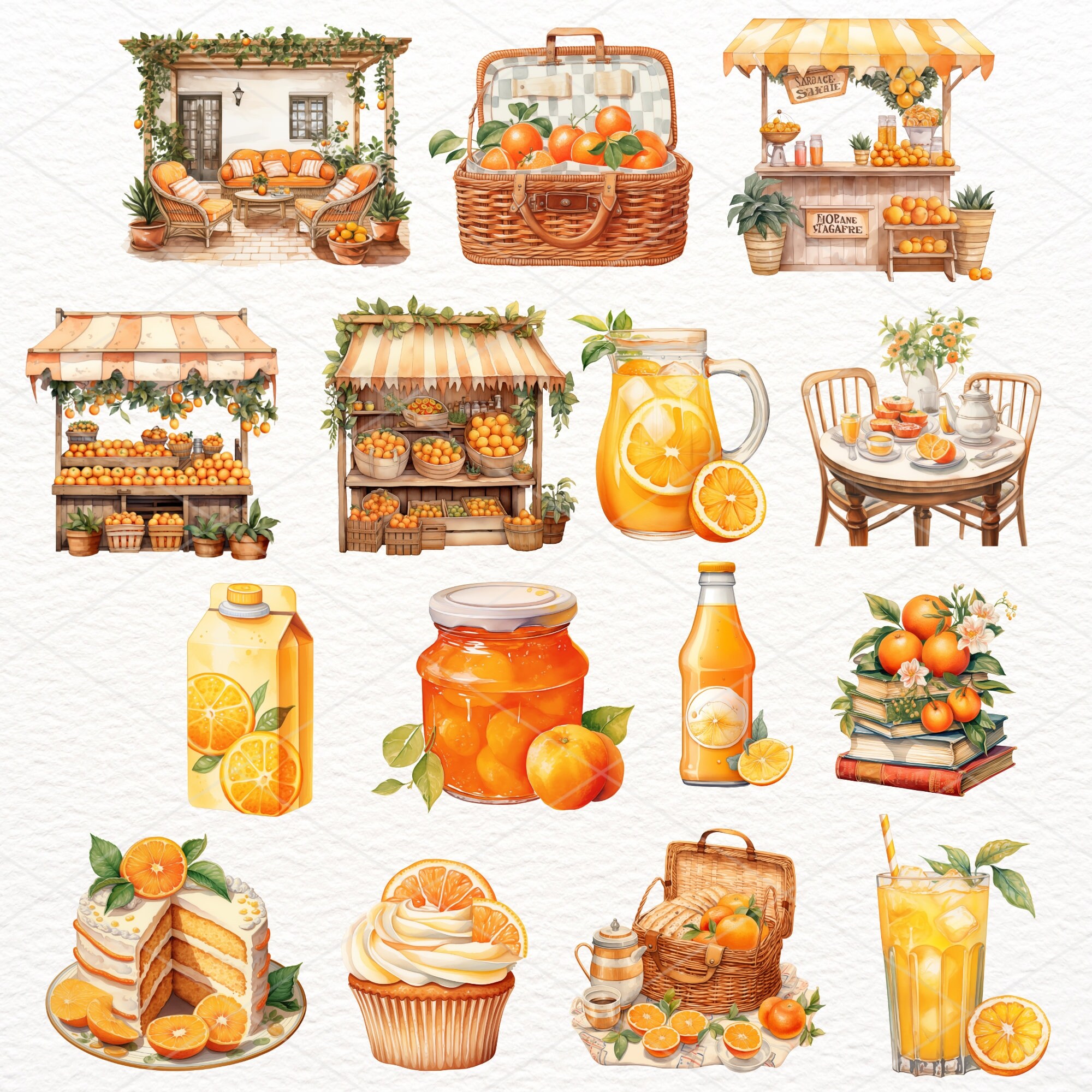 Watercolor Orange Farm Clipart, Orange Fruit, Citrus, Juice, Orange ...