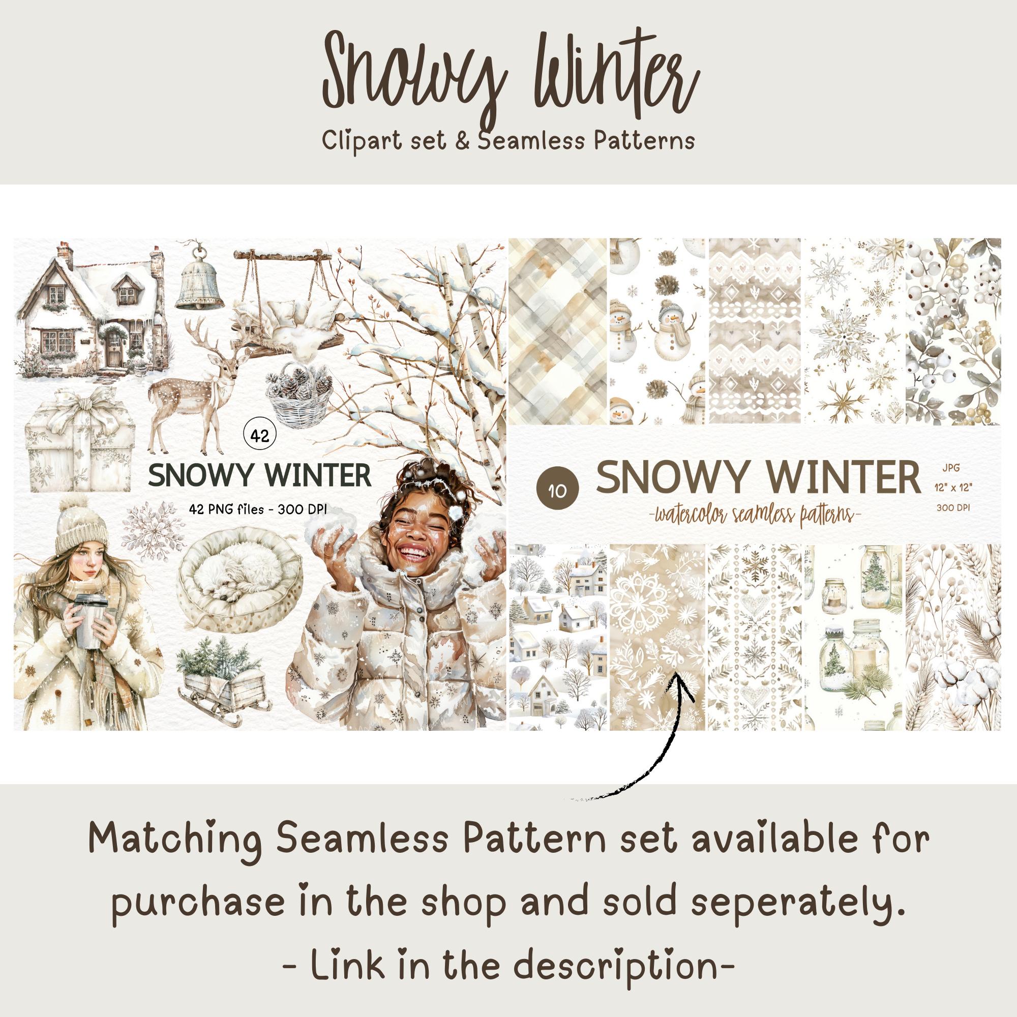 Watercolor Winter Snowy Clipart, Winter Illustrations, Cozy Winter ...