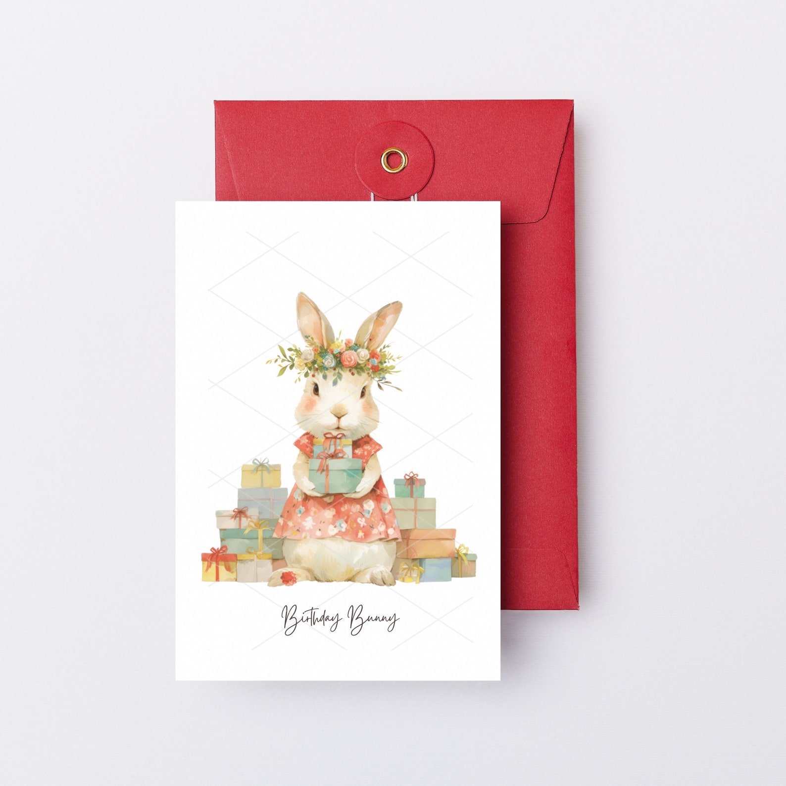 Watercolor Birthday Bunny Clipart, Birthday Rabbit Clipart, Cute ...