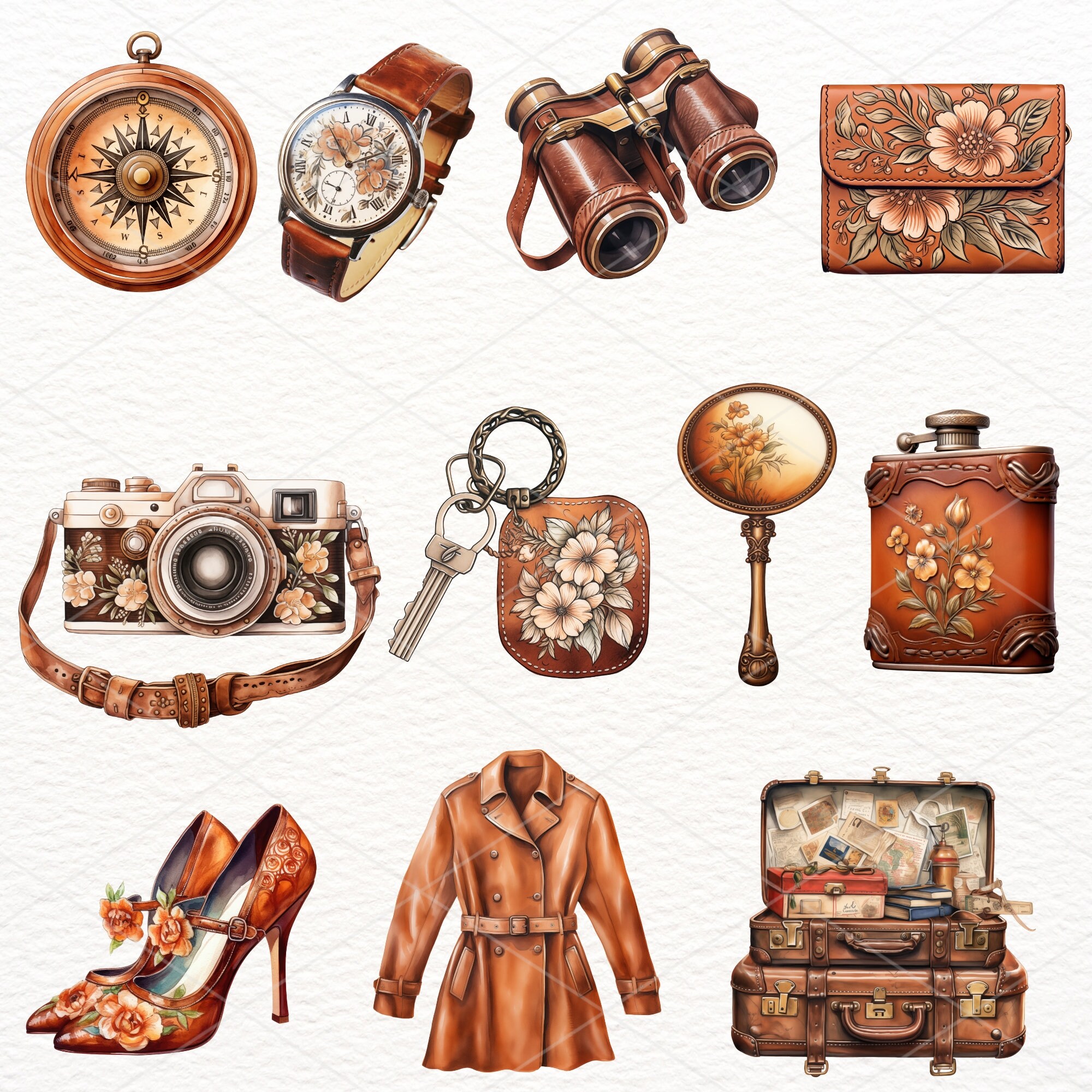 Watercolor Vintage Clipart, Antique, Vintage Items, Vintage Woman PNG ...