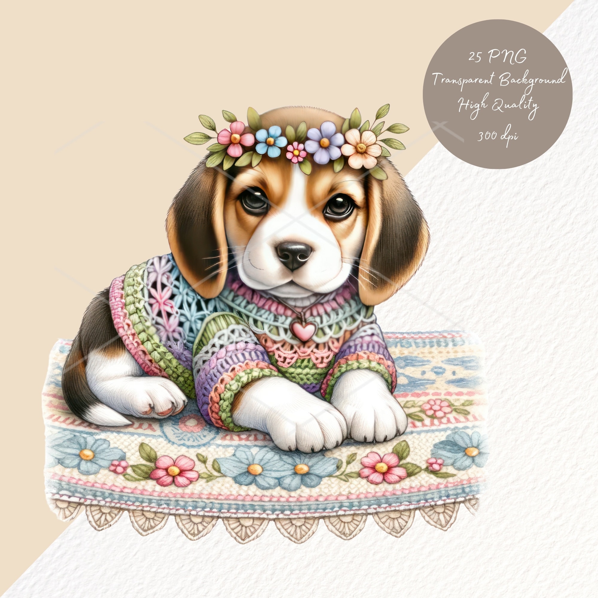 Cute Dog Watercolor Clipart, Spring Dog, Spring Clipart Bundle, Dogs ...