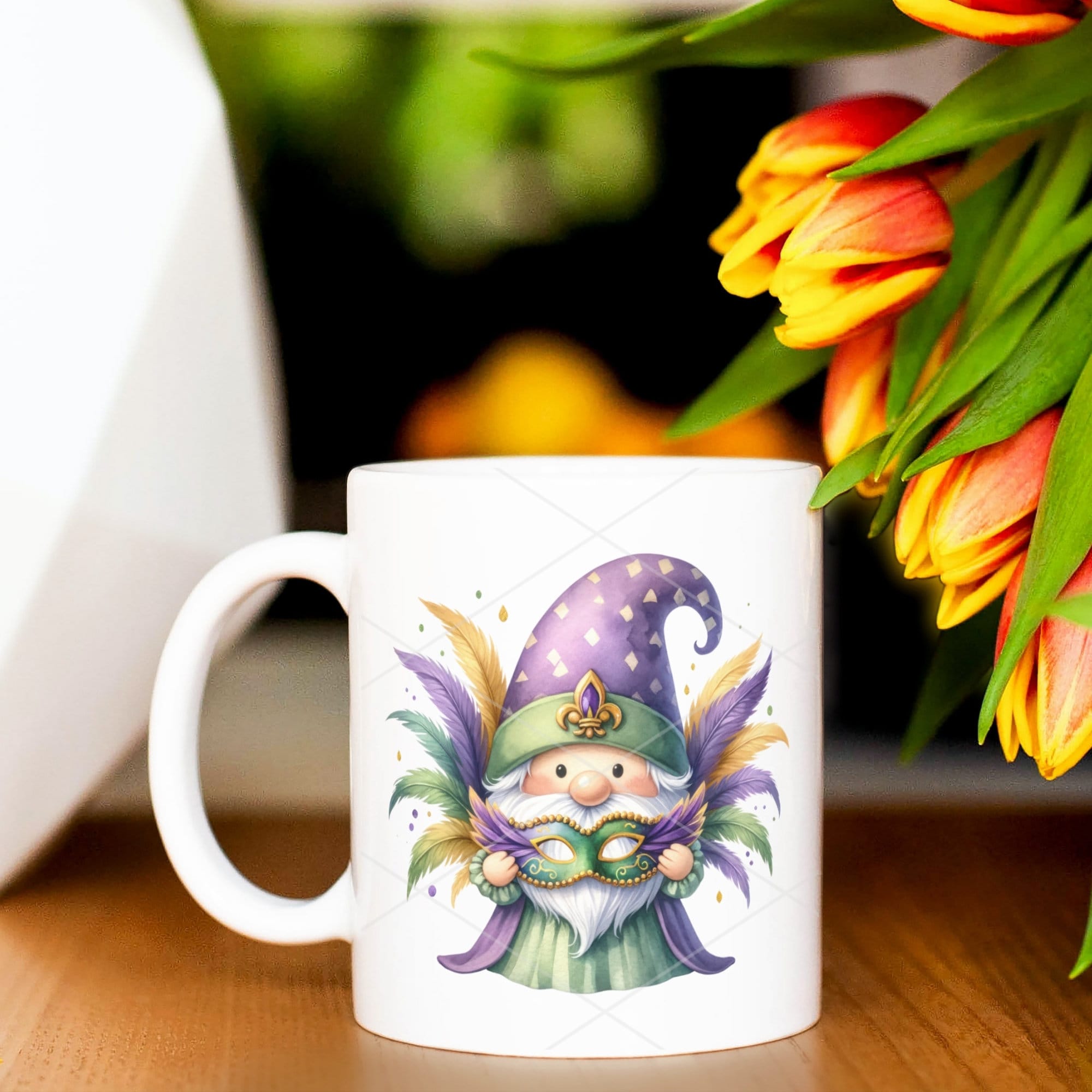 Watercolor Mardi Gras Gnome Clipart, Mardi Gras PNG, Mardi Gras Clipart ...