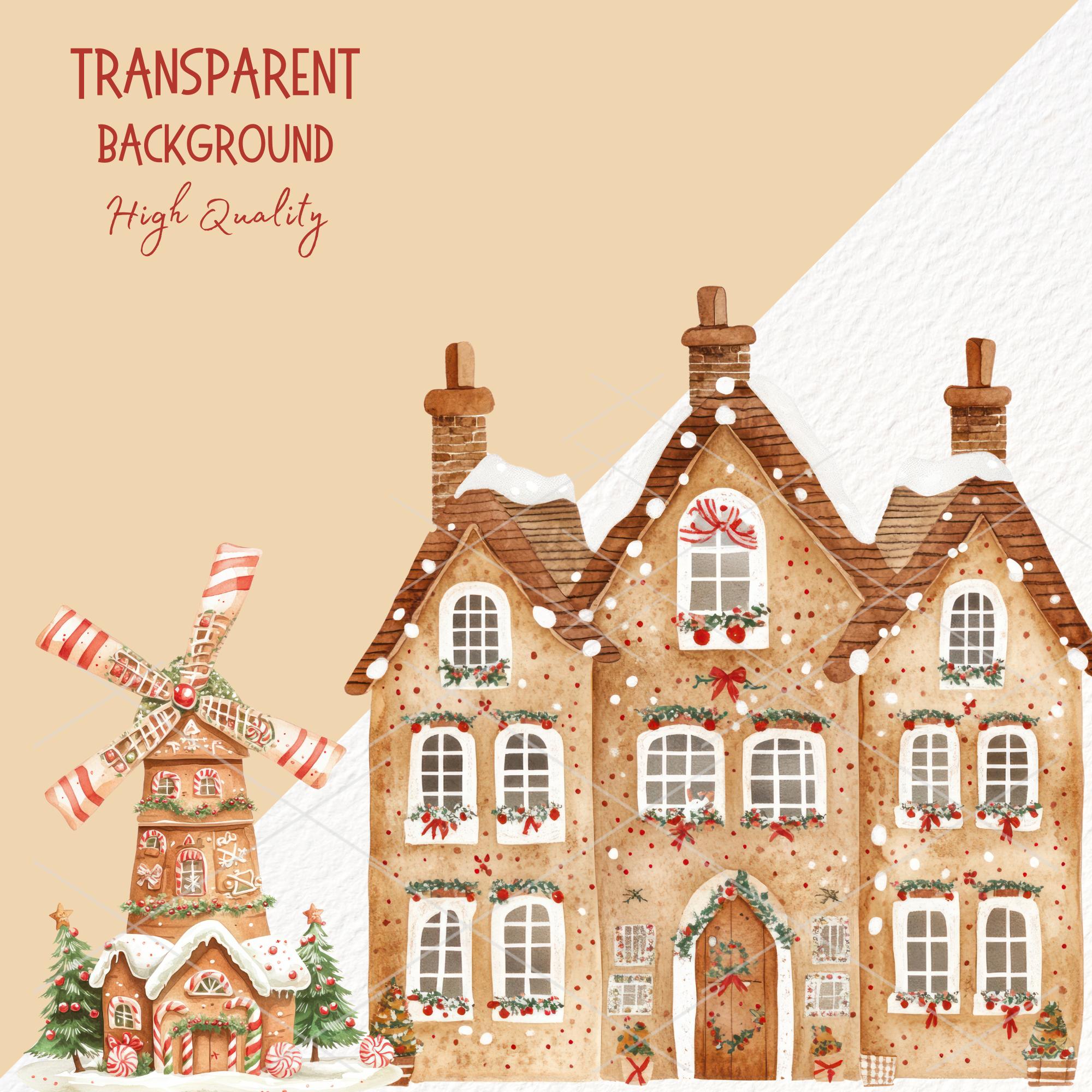 Watercolor Christmas Gingerbread Clipart: Holiday Cookie PNG (digital ...