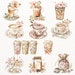 Watercolor Coffee Flower Clipart: Vintage Floral PNG (digital Download ...
