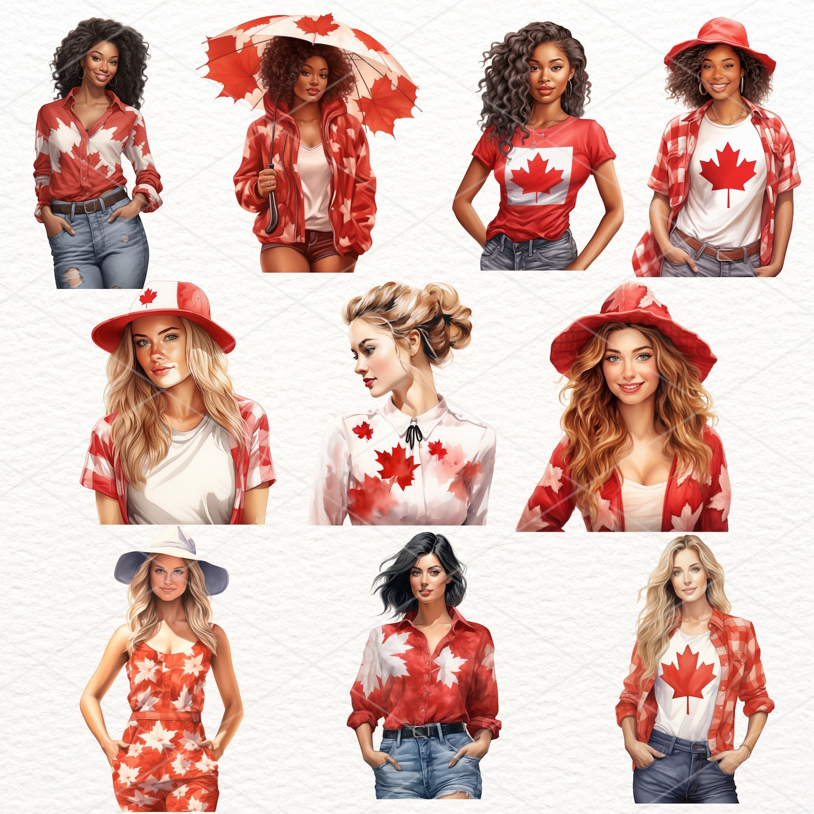 Canada Day Clipart, Canada Day PNG, Watercolor Clipart, 1st of July ...