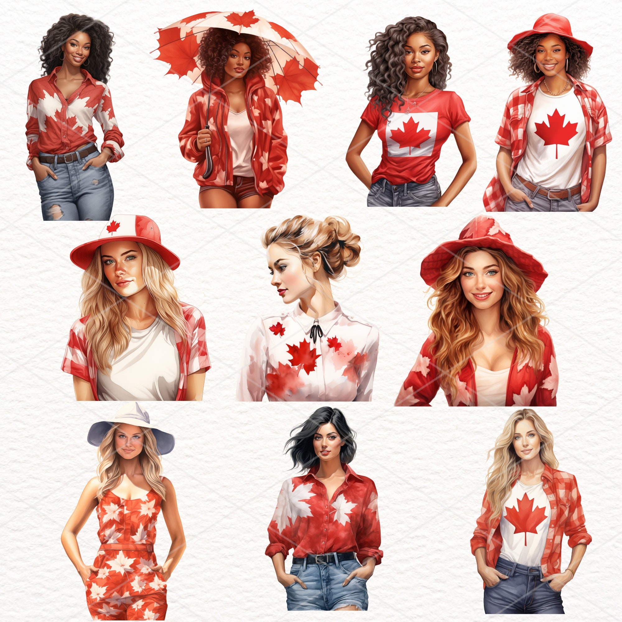 Canada Day Clipart, Canada Day PNG, Watercolor Clipart, 1st of July ...