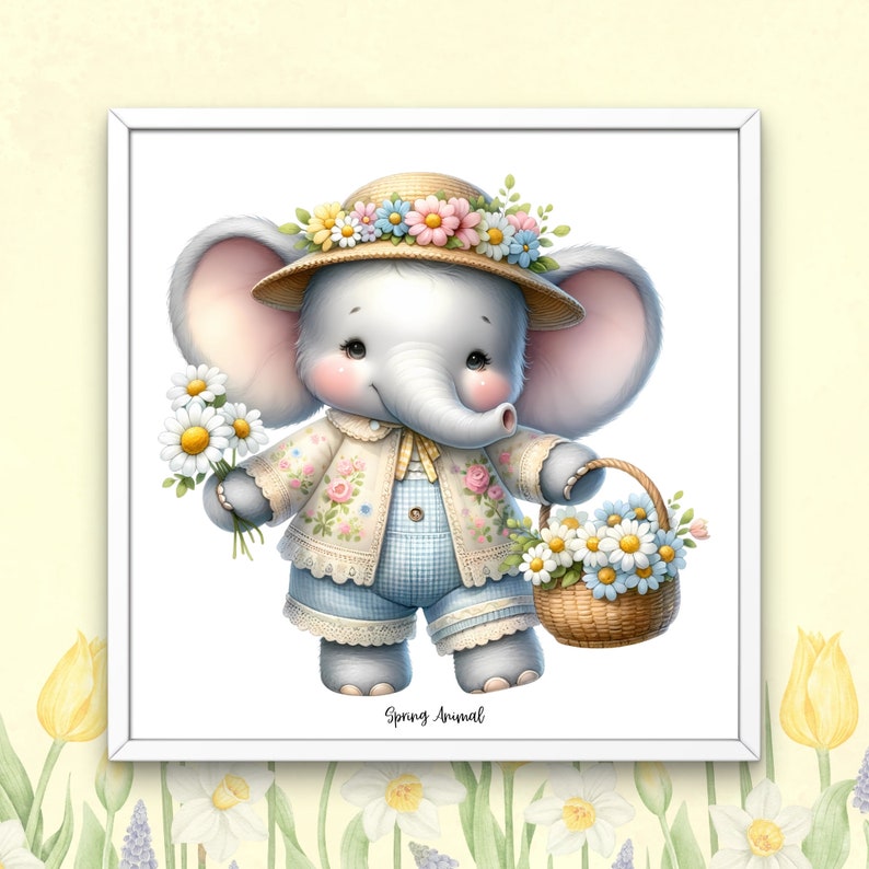 Watercolor Spring Animals Clipart, Spring Clipart PNG, Adorable ...