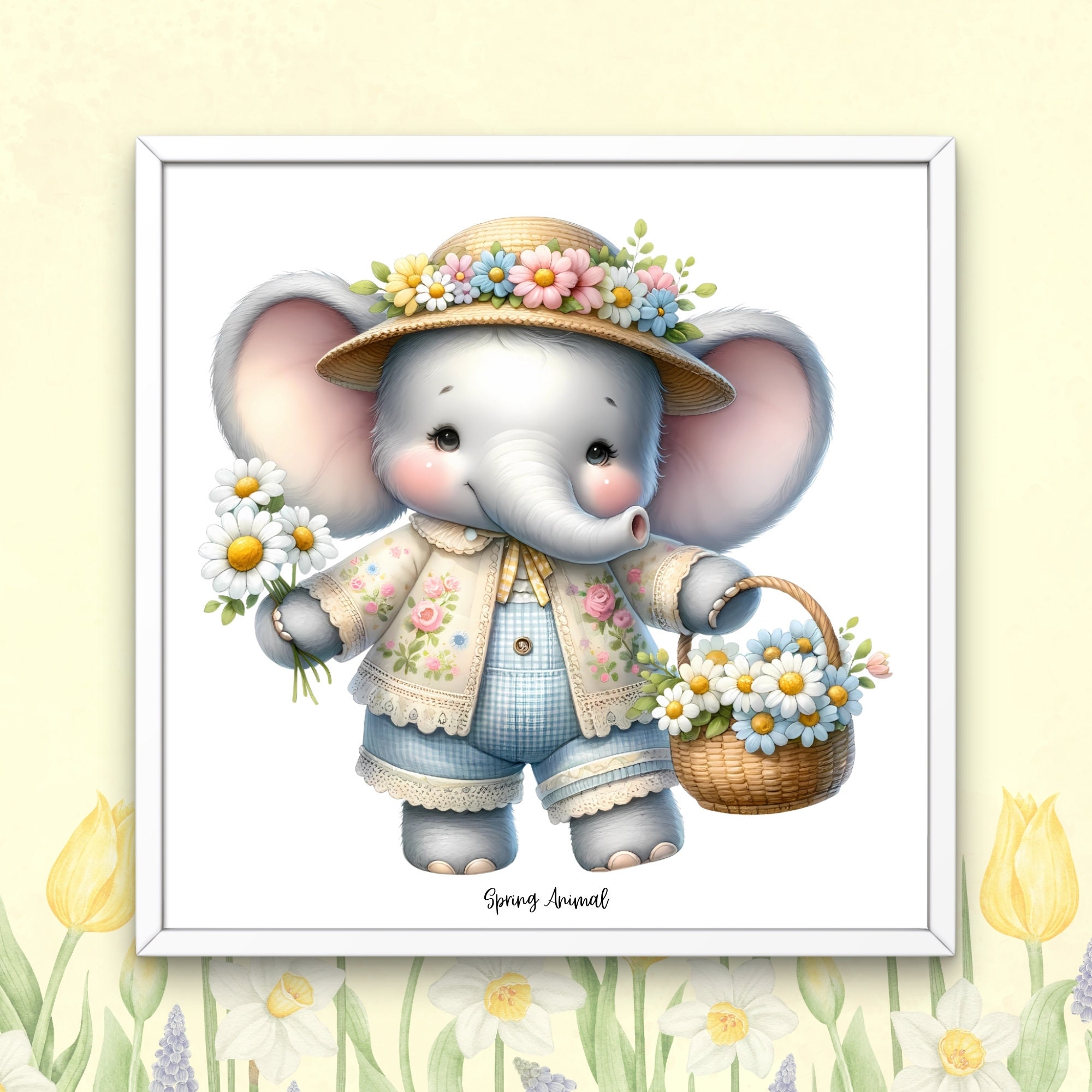Watercolor Spring Animals Clipart, Spring Clipart PNG, Adorable ...