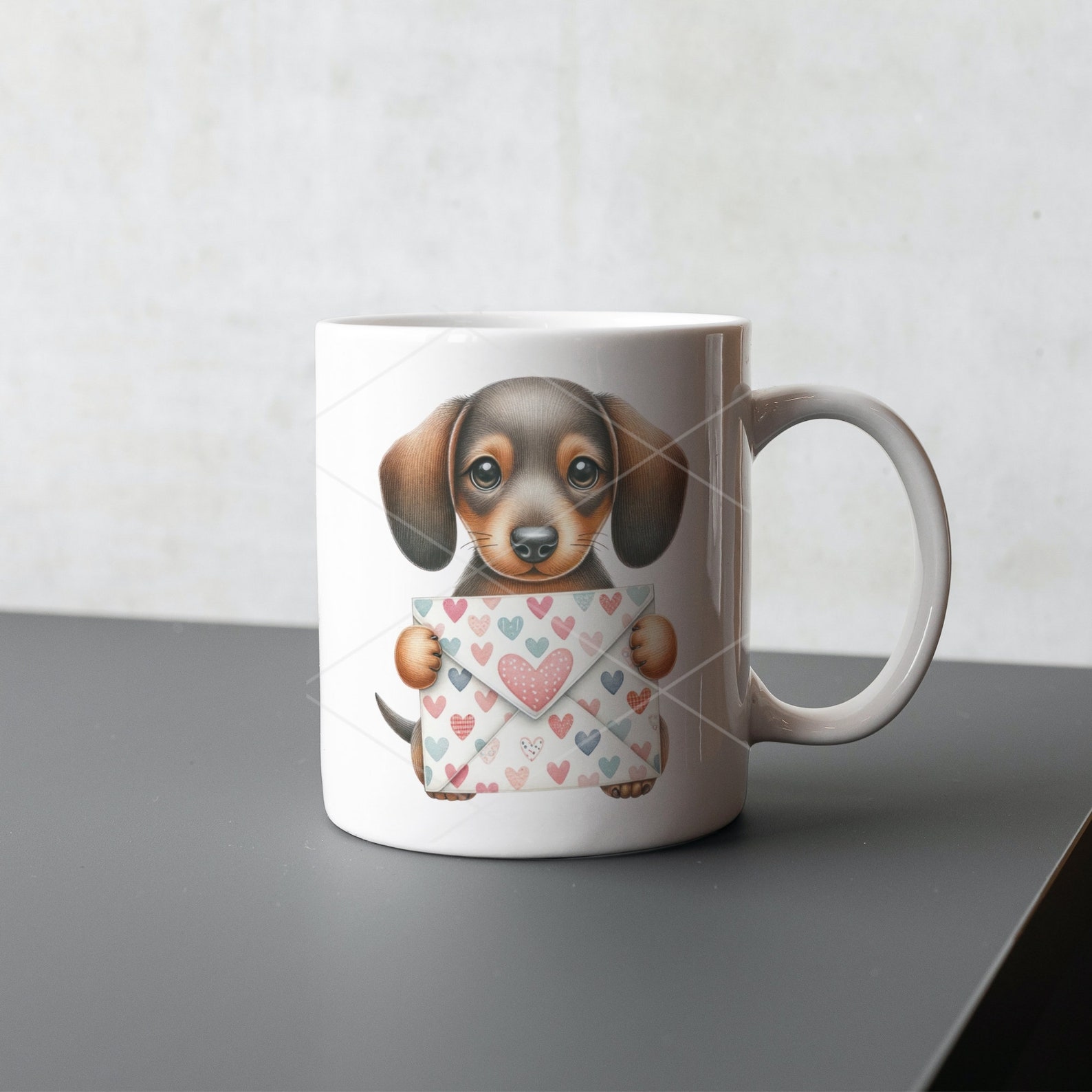 Dachshund Valentine Watercolor Clipart, Valentine Dog PNG, Valentines ...