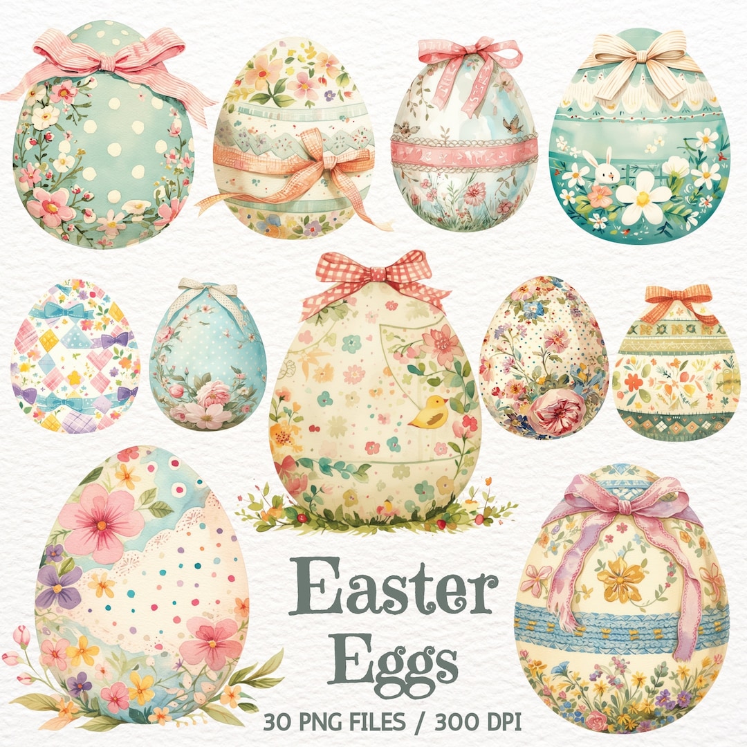 Watercolor Easter Eggs Clipart, Easter Egg PNG, Painted Easter Egg ...