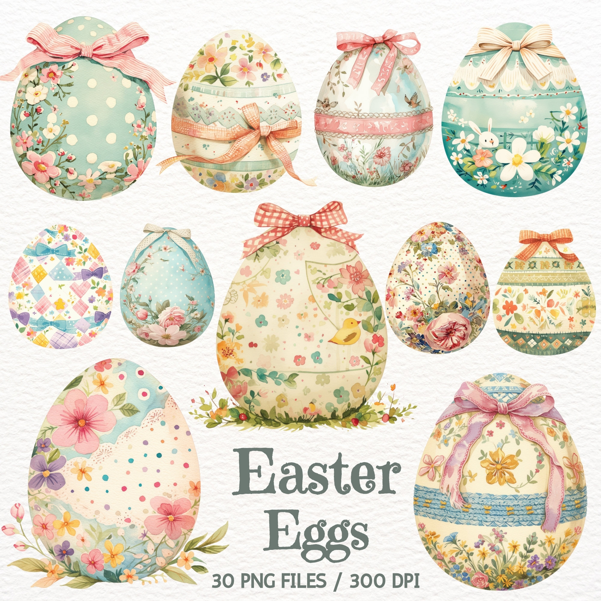 Watercolor Easter Eggs Clipart, Easter Egg PNG, Painted Easter Egg ...