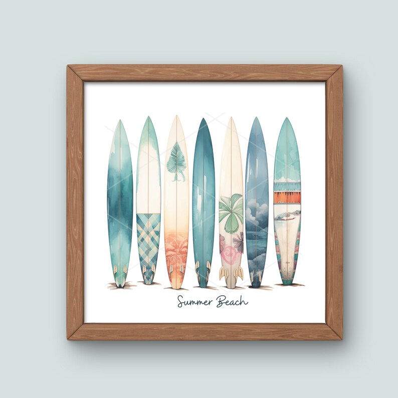 Summer Beach Watercolor Clipart: Vacation PNG Graphics (digital ...