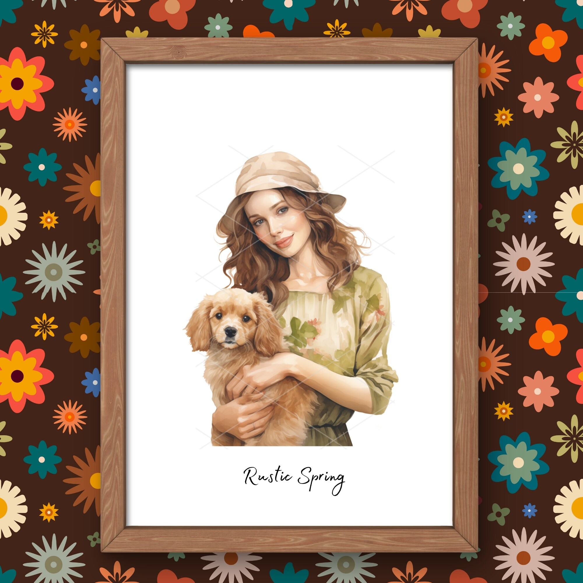 Rustic Spring Watercolor Clipart, Cottagecore Clip Art PNG, Spring ...