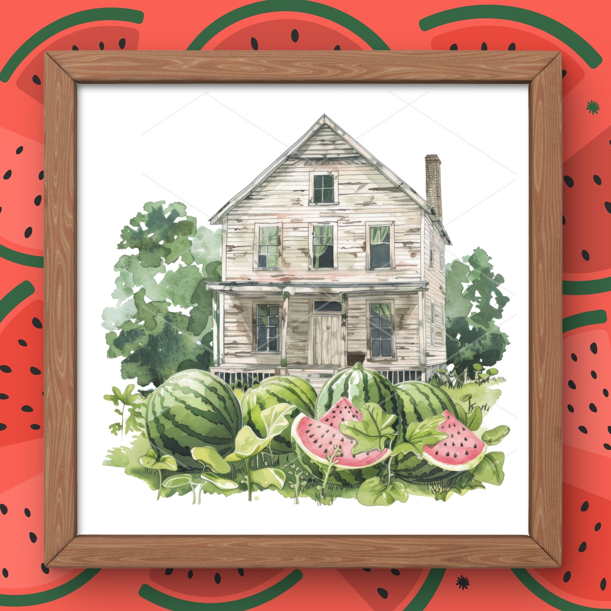 Watercolor Watermelon Clipart: Summer Graphics, Scrapbooking (PNG ...