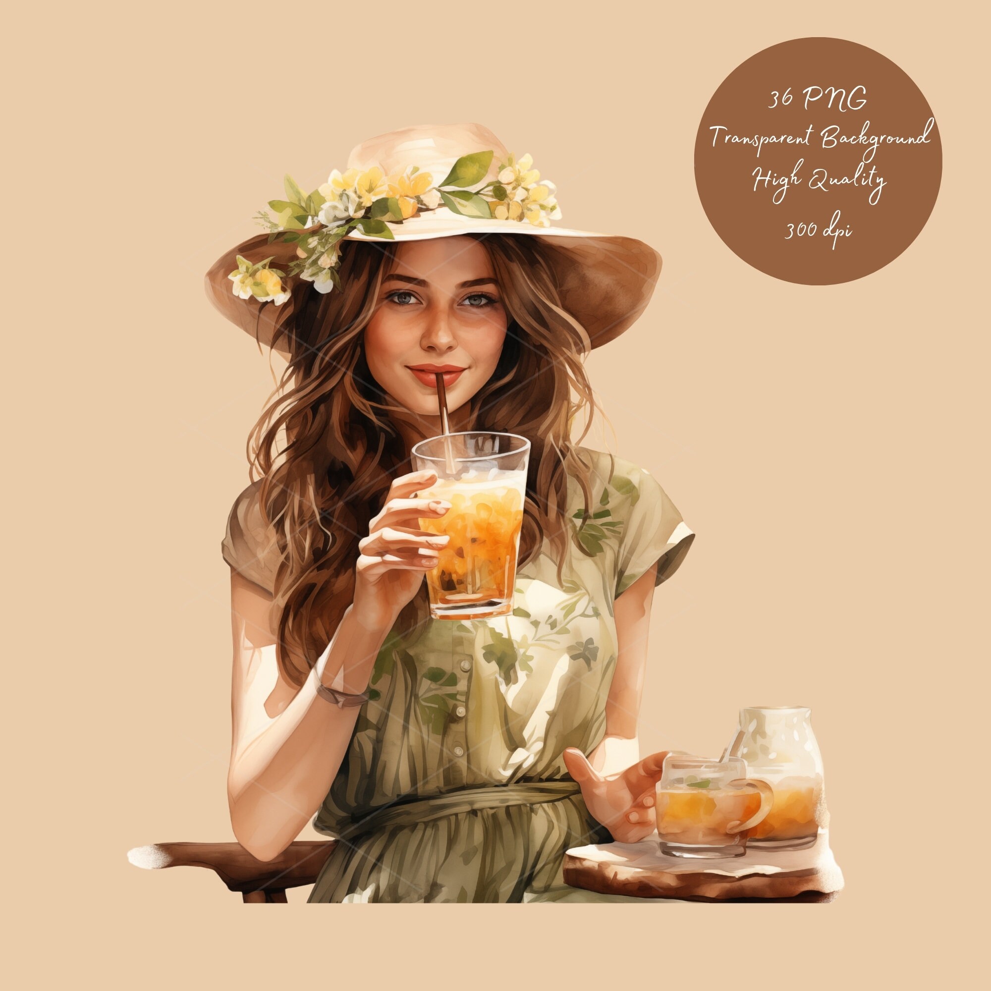 Rustic Spring Watercolor Clipart, Cottagecore Clip Art PNG, Spring ...