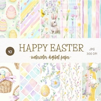 Set of 13 Easter Seamless Pattern Paper Pack,printable Scrapbook Paper ...