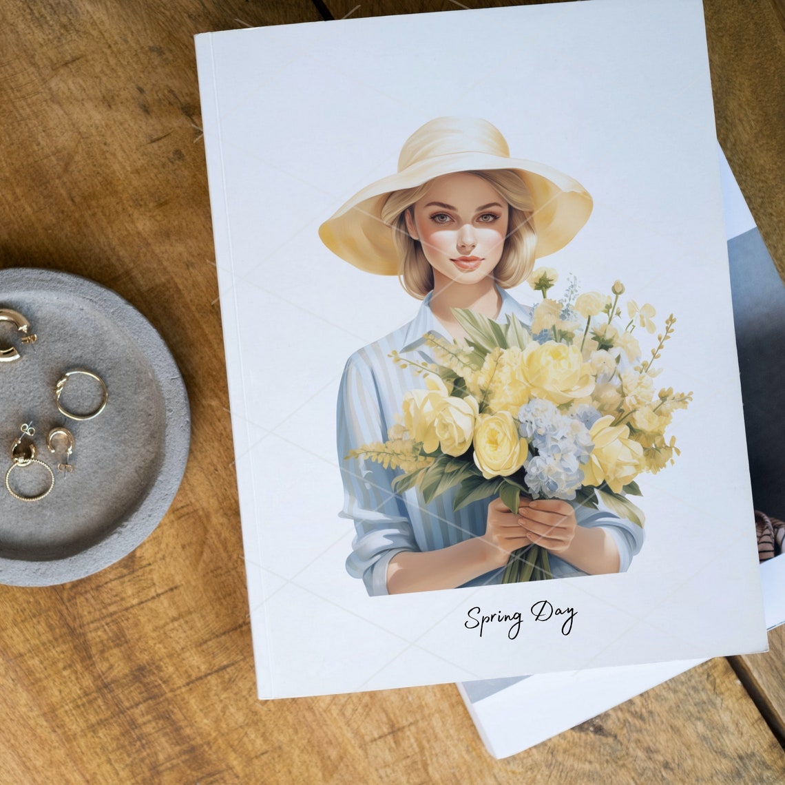 Spring Day Watercolor Clipart, Cozy Spring Graphic, Cottagecore Clip ...