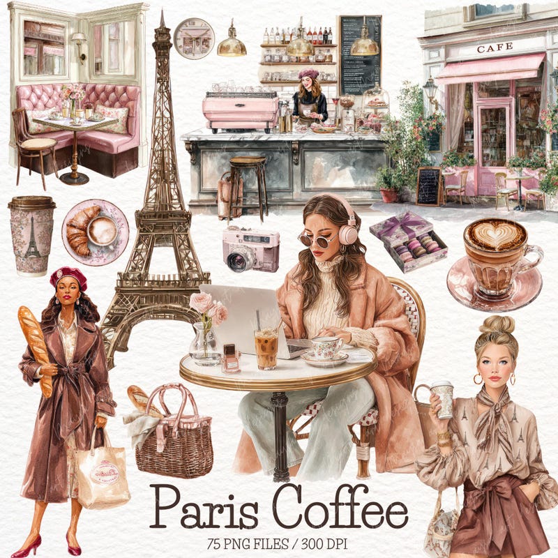 Paris Clip Art Set - Etsy