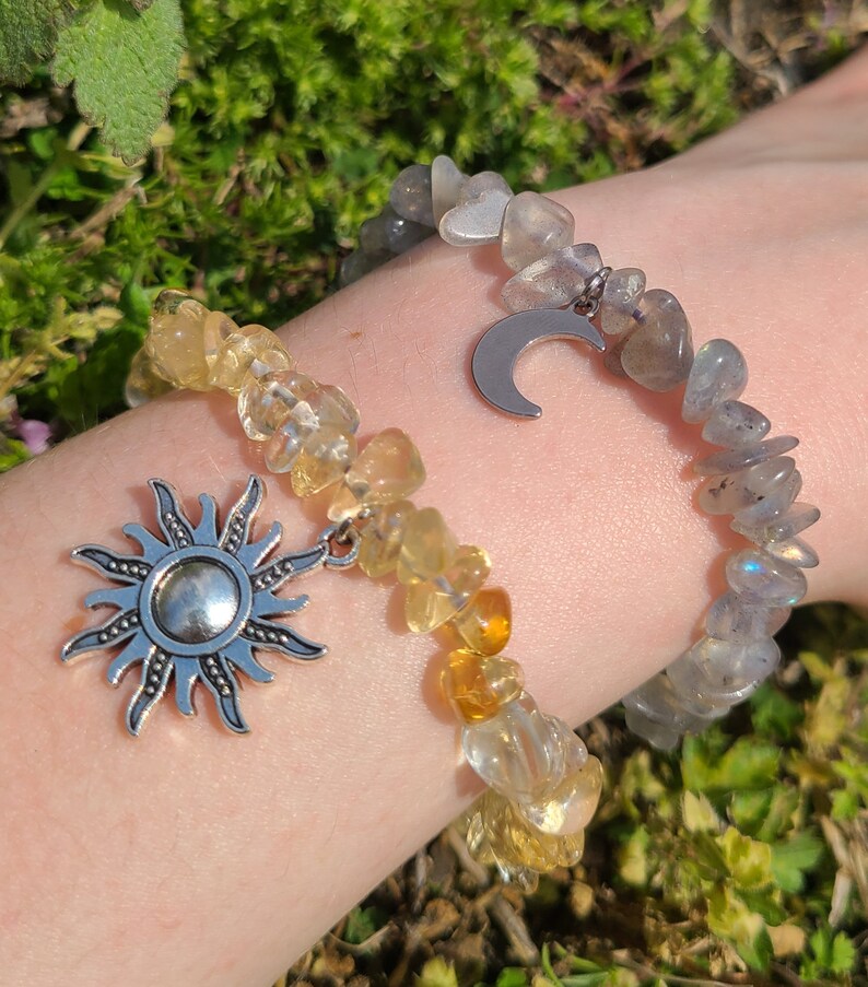 Sun and Moon Celestial Bracelet Pair - Etsy