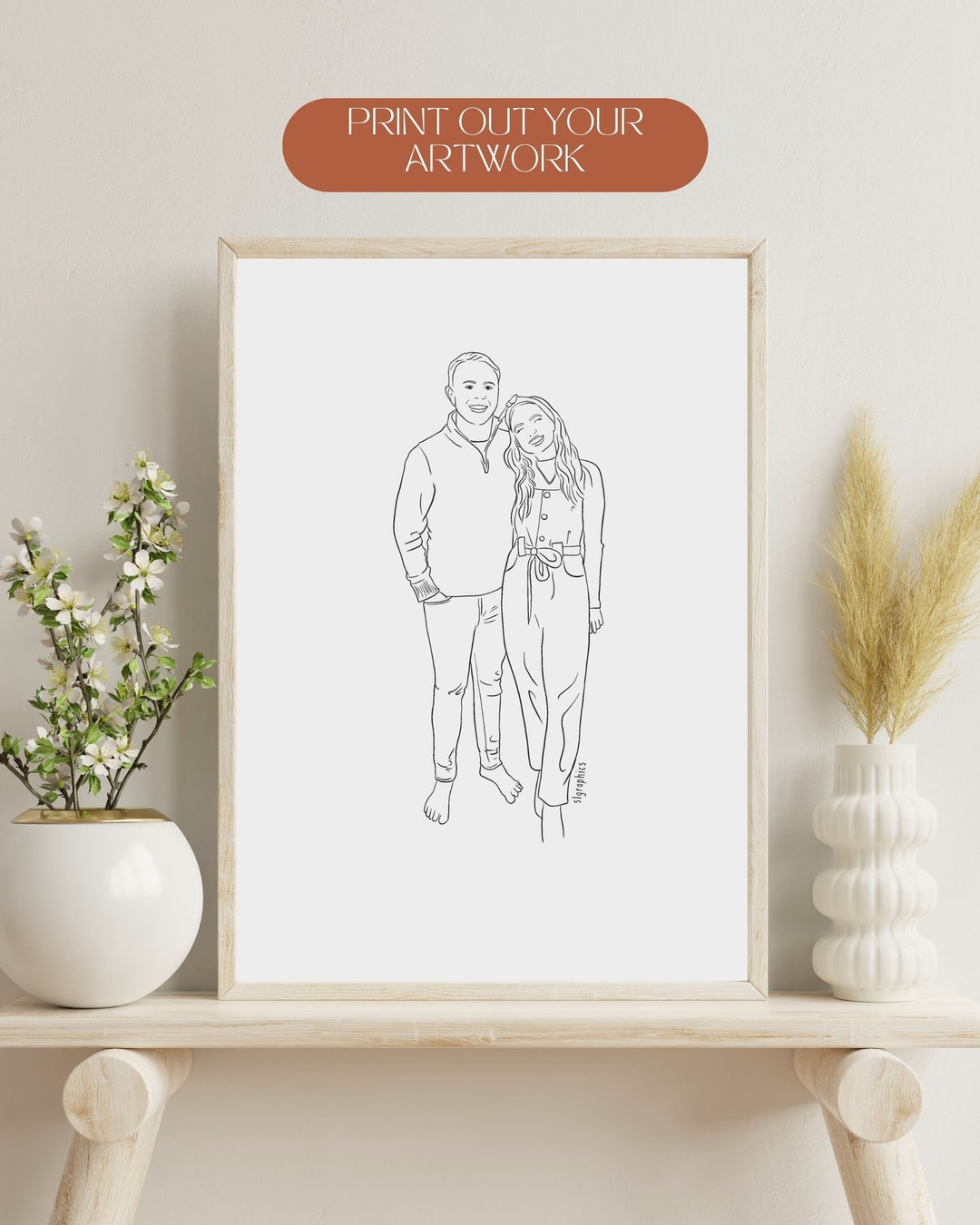 Custom, Personalized Line Art Illustrations 1-5 Persons. - Etsy