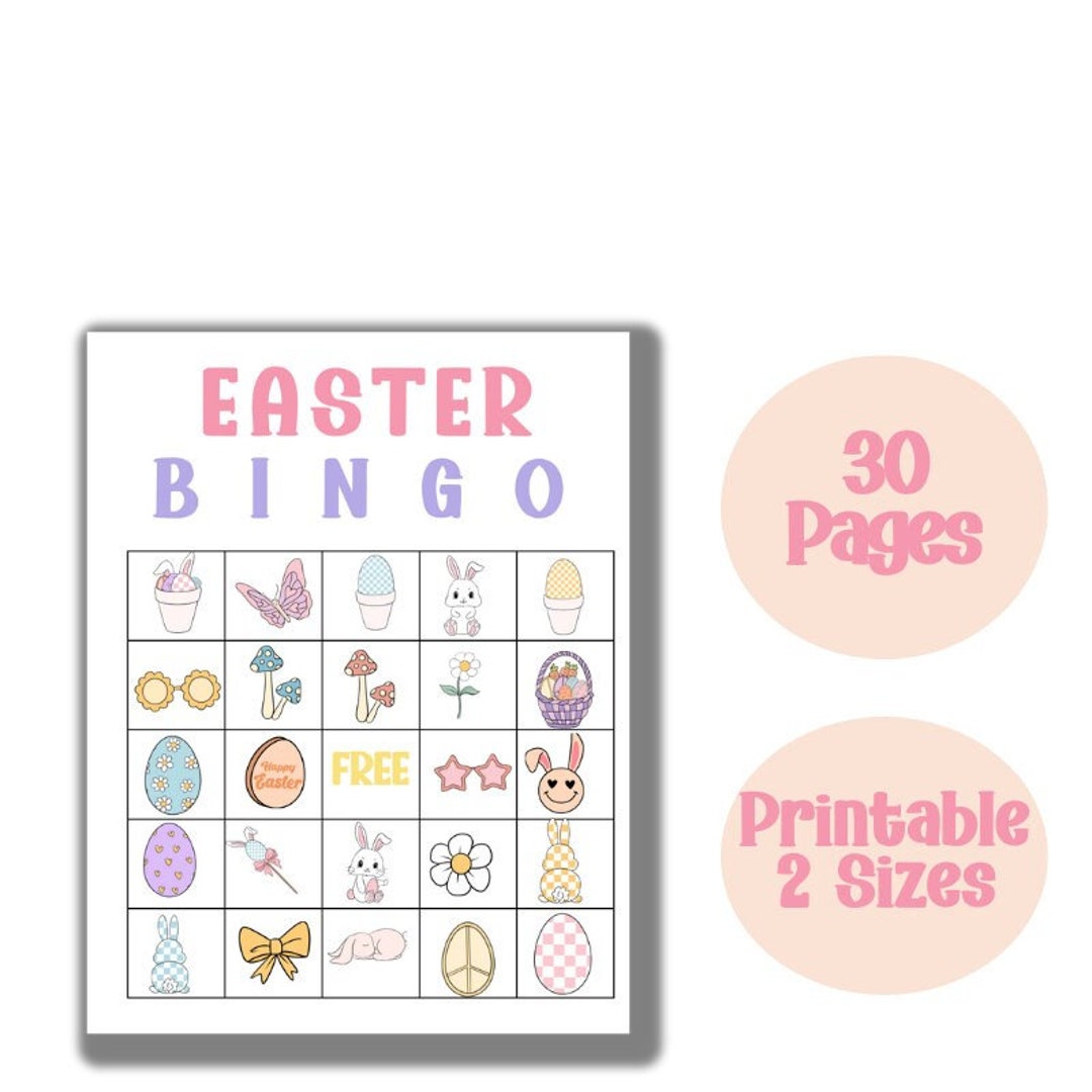 Printable Easter Bingo, Easter Activity for Kids, Easter Games, Toddler ...