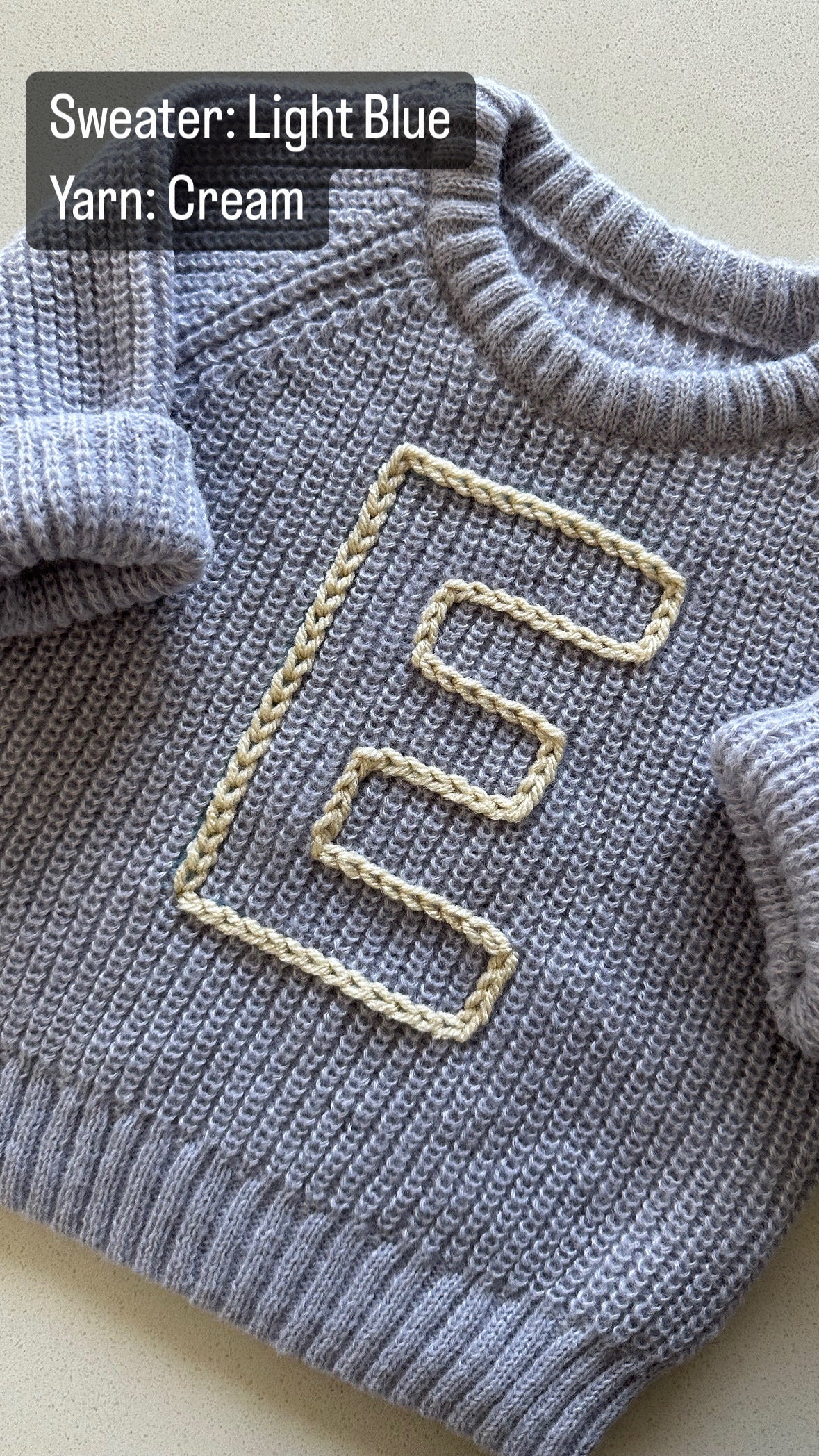 Custom Baby Letter Sweater, Hand Embroidered Baby Sweater, Personalized ...