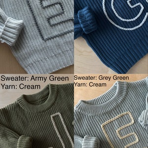 Custom Baby Letter Sweater, Hand Embroidered Baby Sweater, Personalized ...