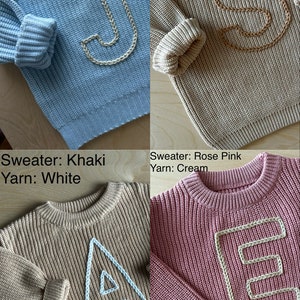 Custom Baby Letter Sweater, Hand Embroidered Baby Sweater, Personalized ...