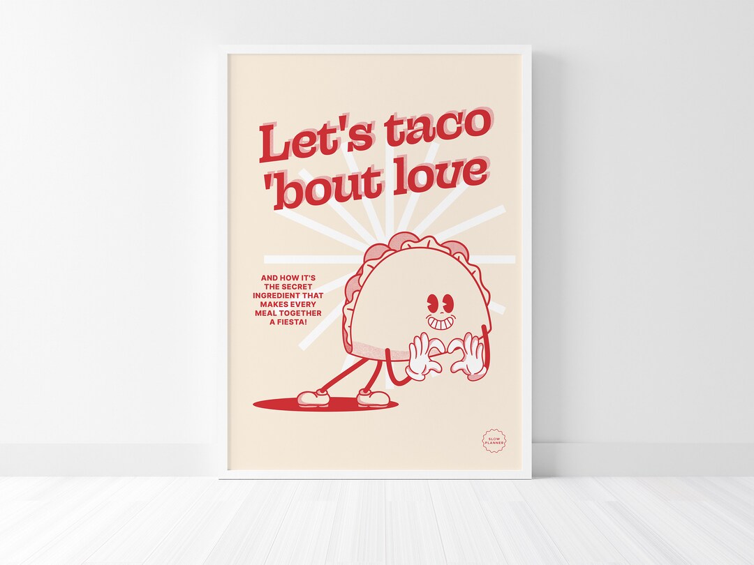 Fiesta Clipart Taco Poster Let's Taco 'bout Love Fiesta Party ...