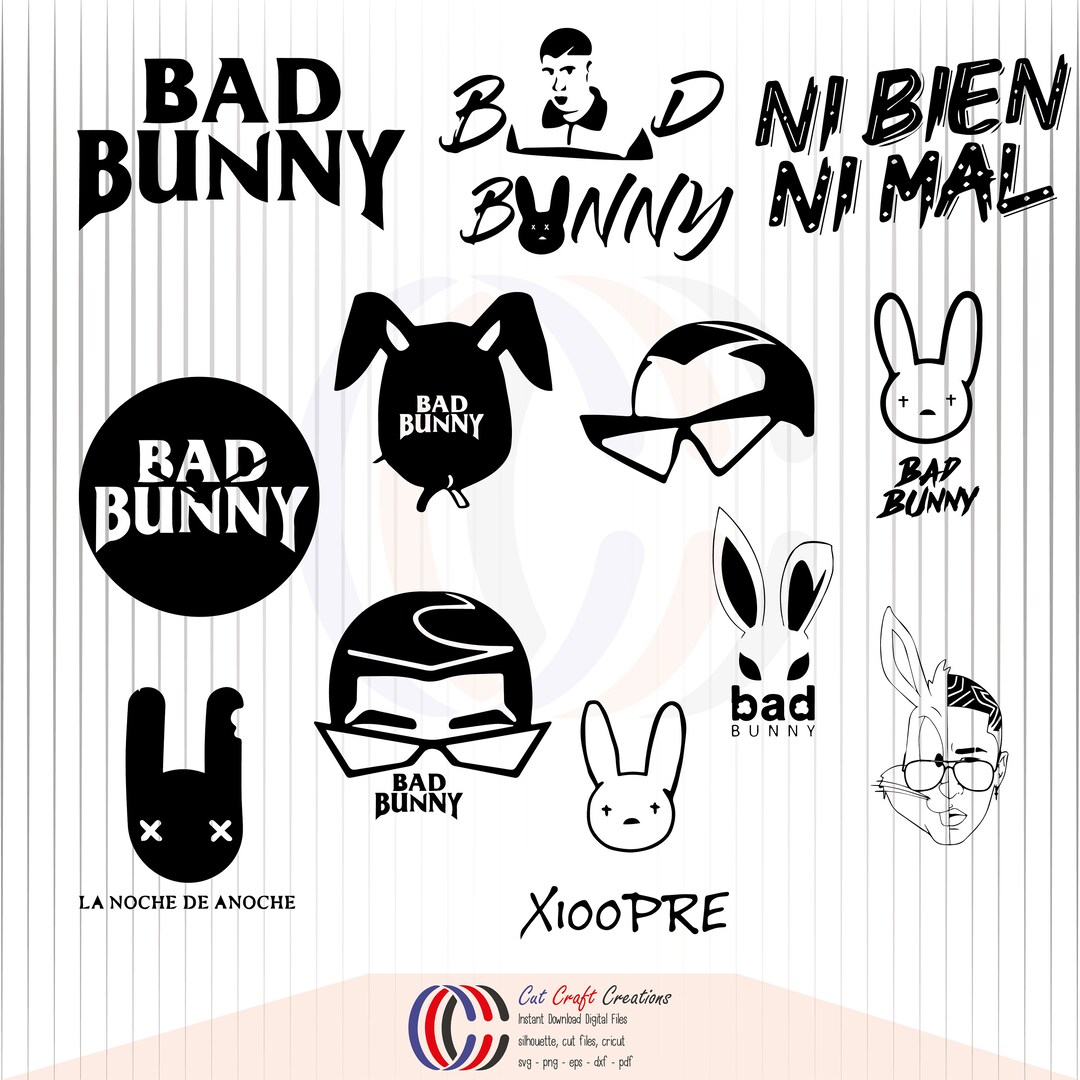 Bad Bunny SVG, Bad Bunny PNG Files,bad Bunny Clipart,face Svg for ...