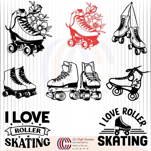 Roller Skates Svg, Skate Svg, Skating Svg File, Retro Svg, Roller Skate ...