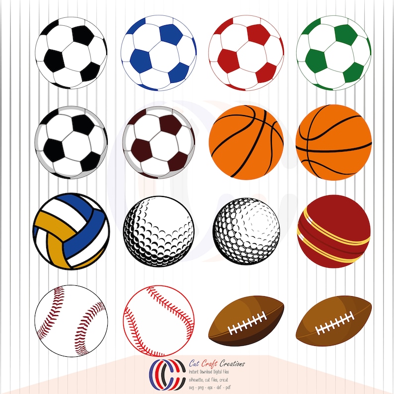Ball Svg Bundle, Basketball, Football Svg, Soccer Svg, Rugby Ball Svg ...