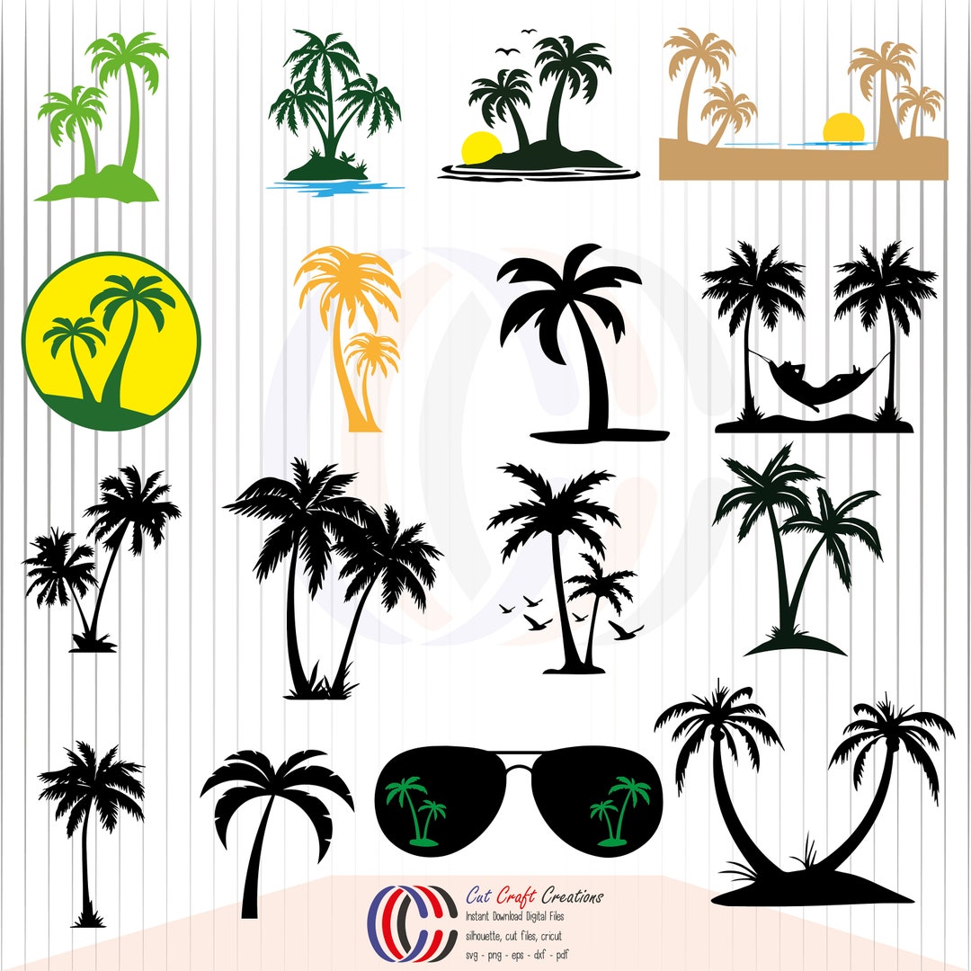 Palm Tree SVG Bundle, Palm Tree PNG, Tree Svg, Palm Tree Wall Art, Beach Life Svg, Island Palm ...