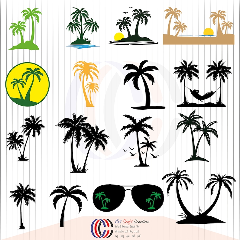 Palm Tree SVG Bundle, Palm Tree PNG, Tree Svg, Palm Tree Wall Art ...