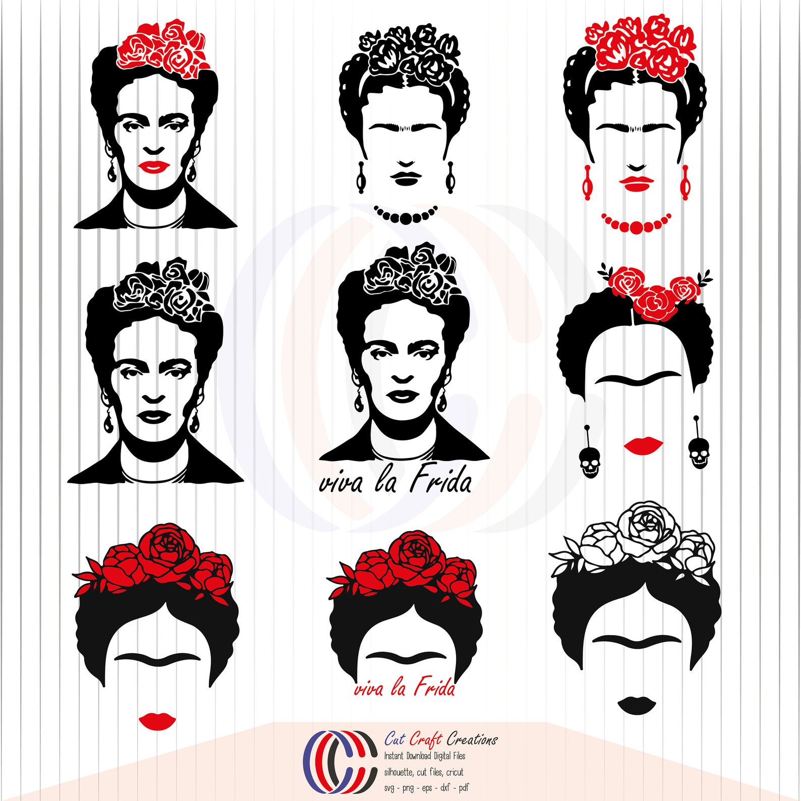 Frida Kahlo Svg Bundle, Frida Kahlo Svg, Viva La Frida, Kahlo Png ...