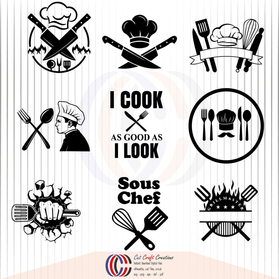 Chef Svg Chef Png Cook Svg Cook Png Chef Svg Bundle Cricut Commercial ...