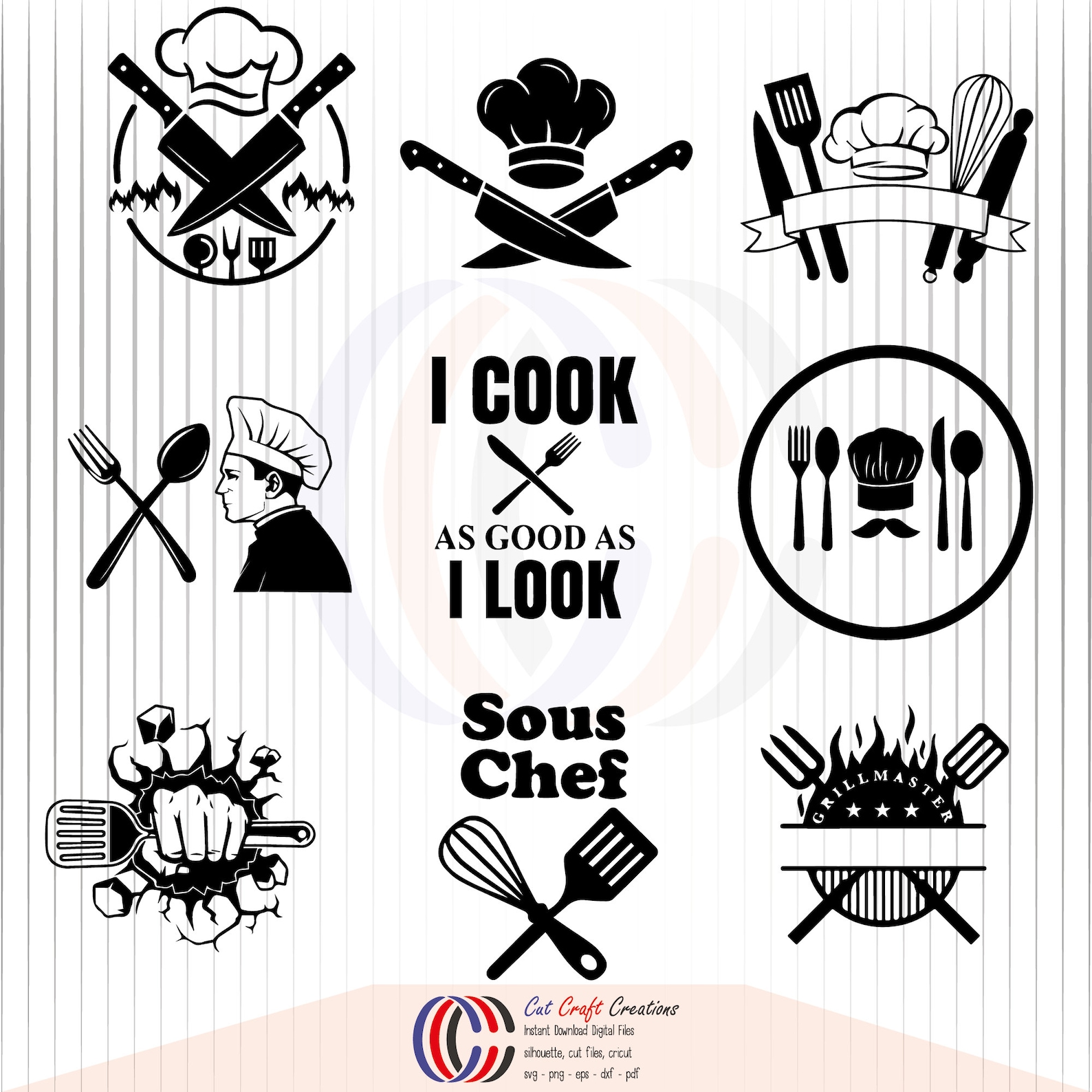 Chef Svg Chef Png Cook Svg Cook Png Chef Svg Bundle Cricut Commercial ...