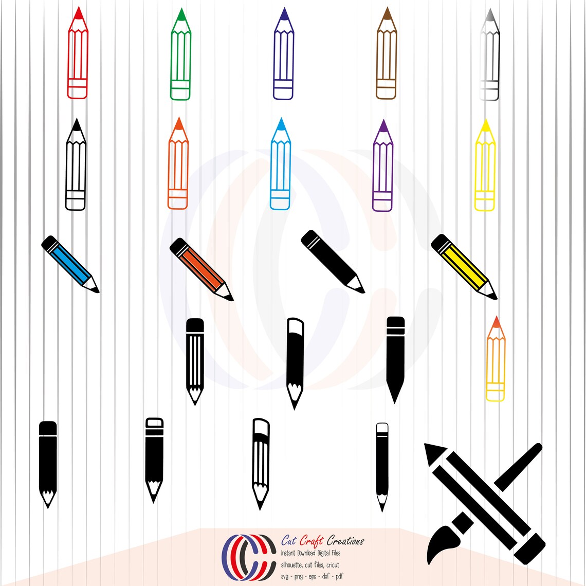 Pencil Svg Bundle, Pencil Svg, Pencil Cut File for Cricut , Silhouette ...