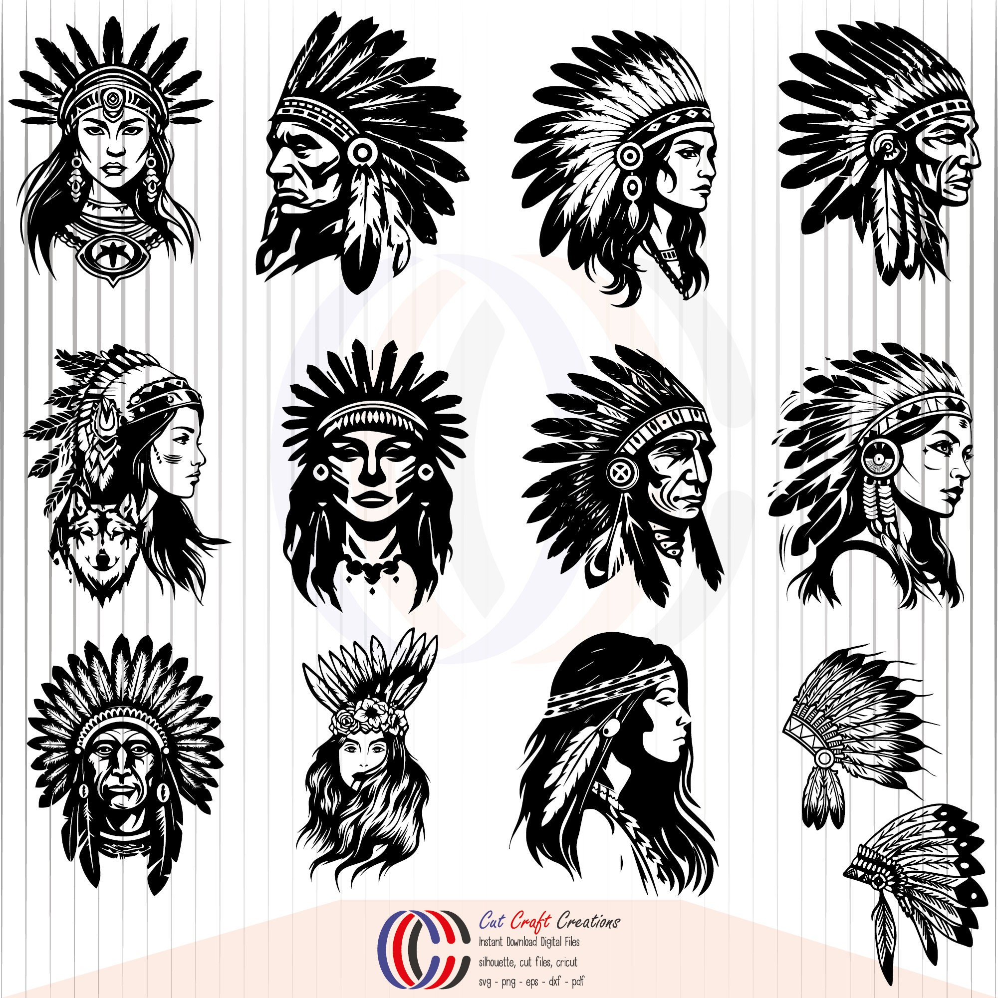 Native American Girl Svg & PNG Files, American Indian Woman Clipart ...