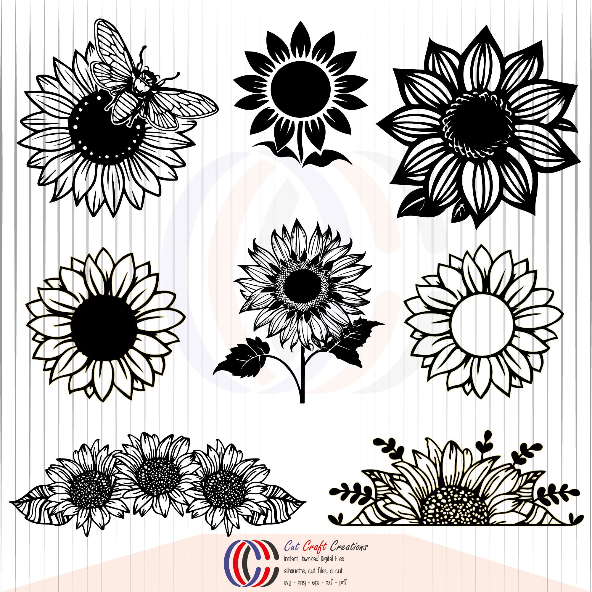 Sunflower SVG, Sunflower Cricut, Sunflower Clipart, Sunflower Cut File ...
