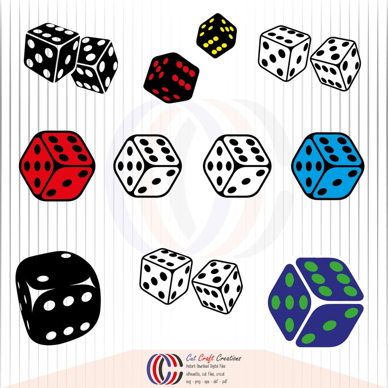 Dice SVG Bundle, Dice PNG Bundle, Dice Clipart, Dice SVG Cut Files for ...