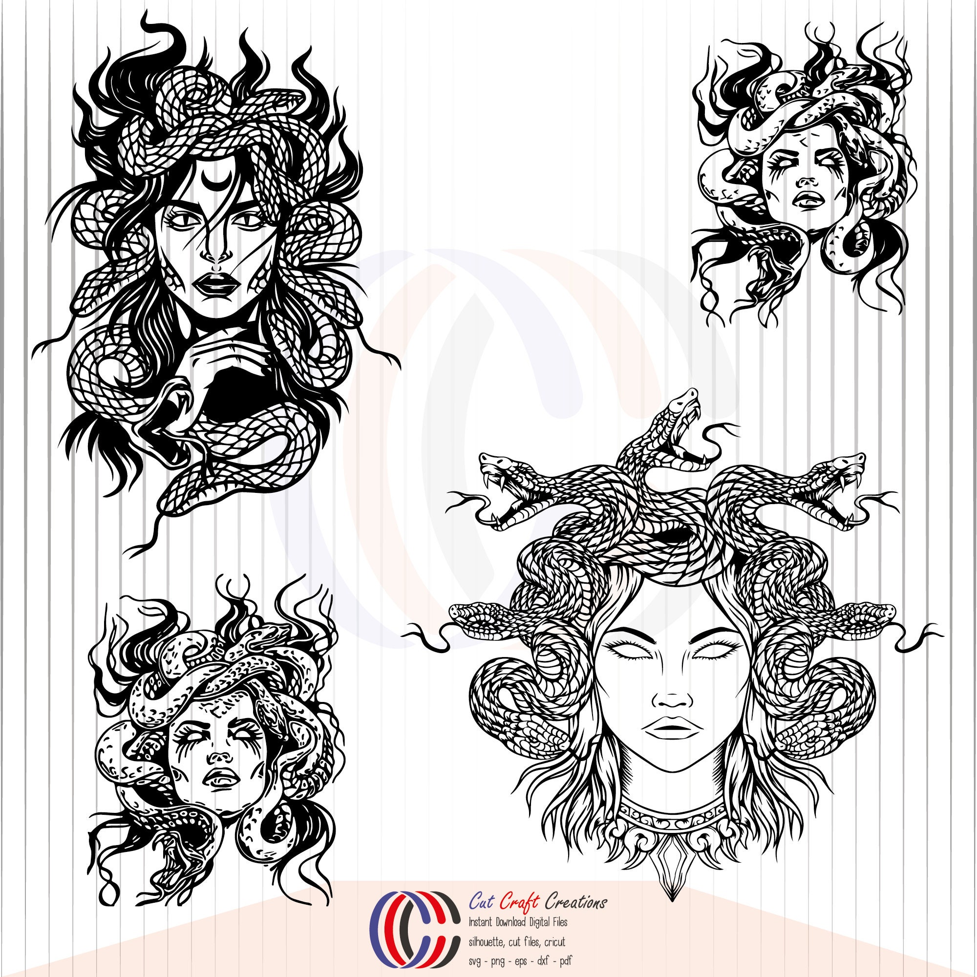 Medusa SVG,DXF,PNG, Medusa Head Svg, Medusa Cut File for Cricut, Medusa ...