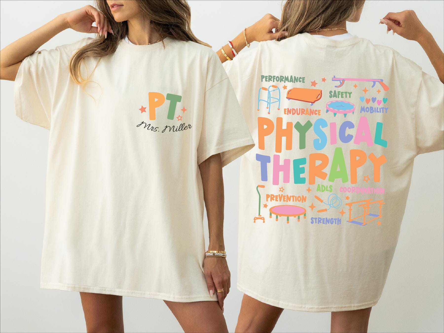 Custom Physical Therapist Shirt, Physical Therapy Two Sided Shirt, Pt ...