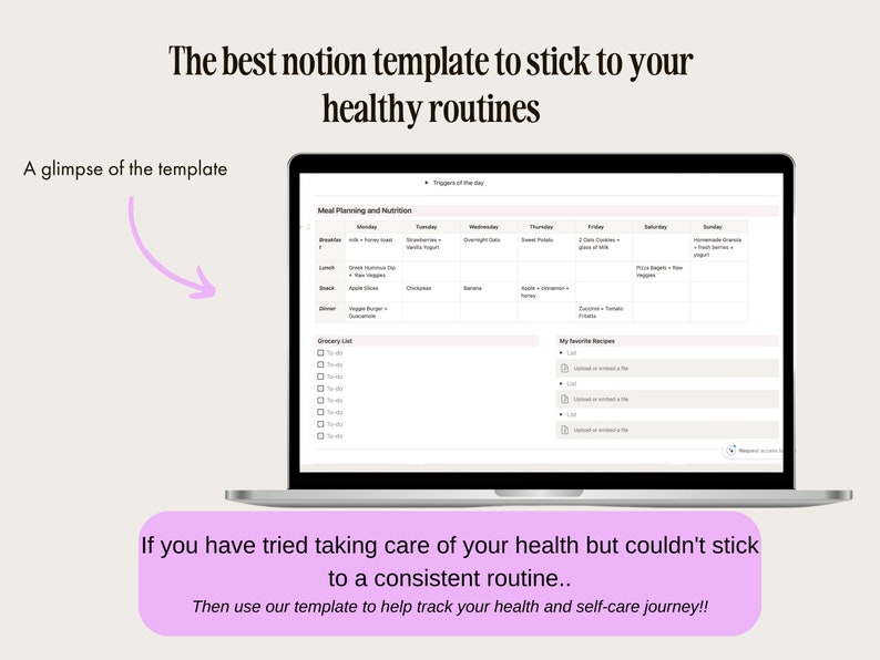 Notion Life + Wellness Planner | Notion Health Planner | Self-care ...