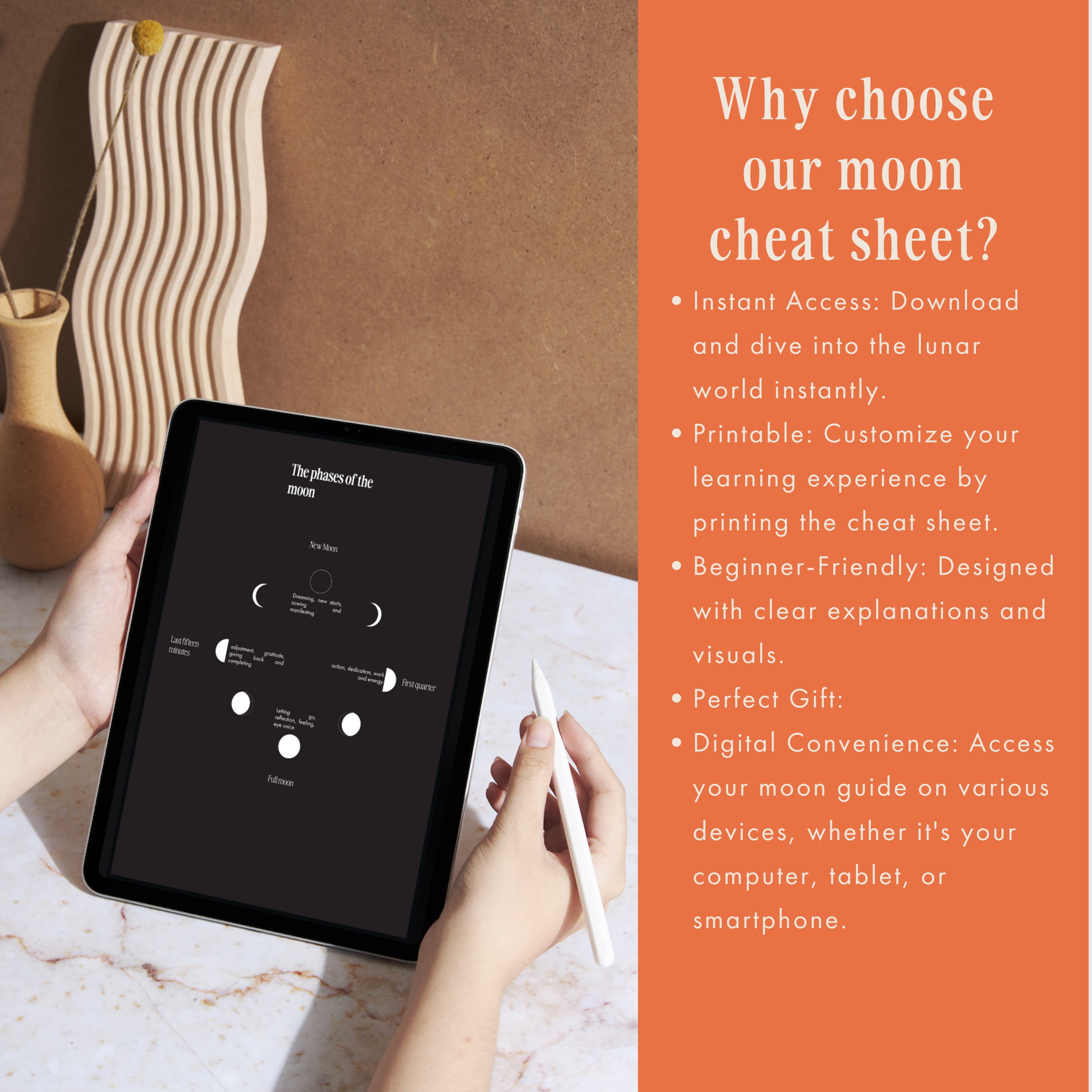 The Moon Phases Cheat Sheet | Digital PDF | Lunar Chart | Printable ...