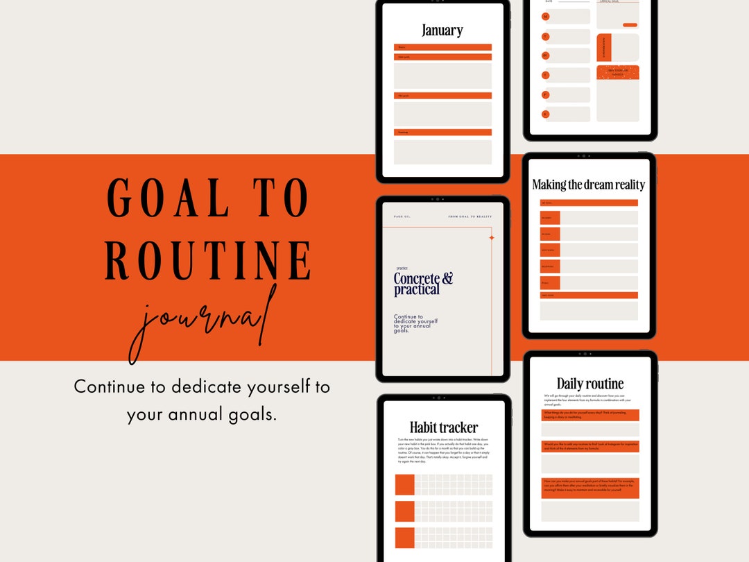 Goal to Routine Journal | Year Planner and Tracker | GOAL Setting & Motivation | Editable ...