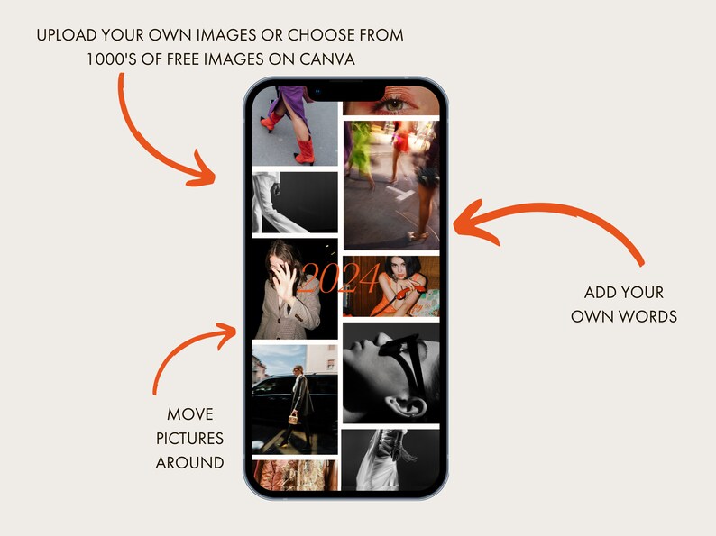 Phone Wallpaper Lockscreen | Goals Board | Vision Board Canva Template ...